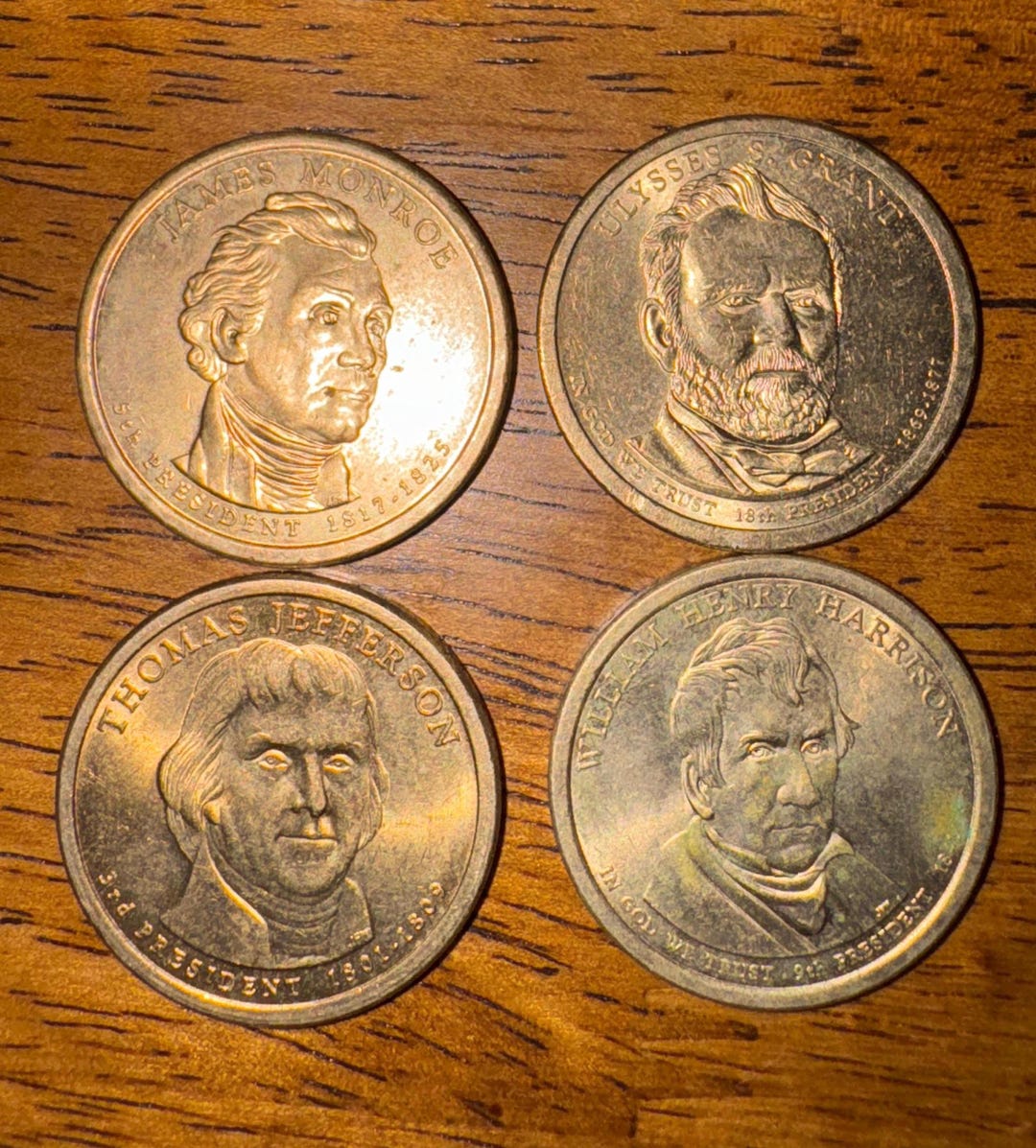 Presidential Dollar Set: Jefferson, Harrison, Monroe & Grant ...