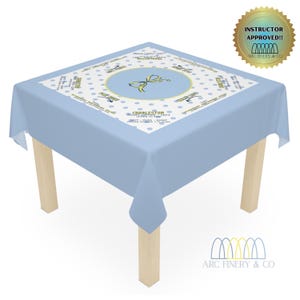 Light Blue Polka Dot Mahjong Tablecloth With Instructions | Mahjong ...