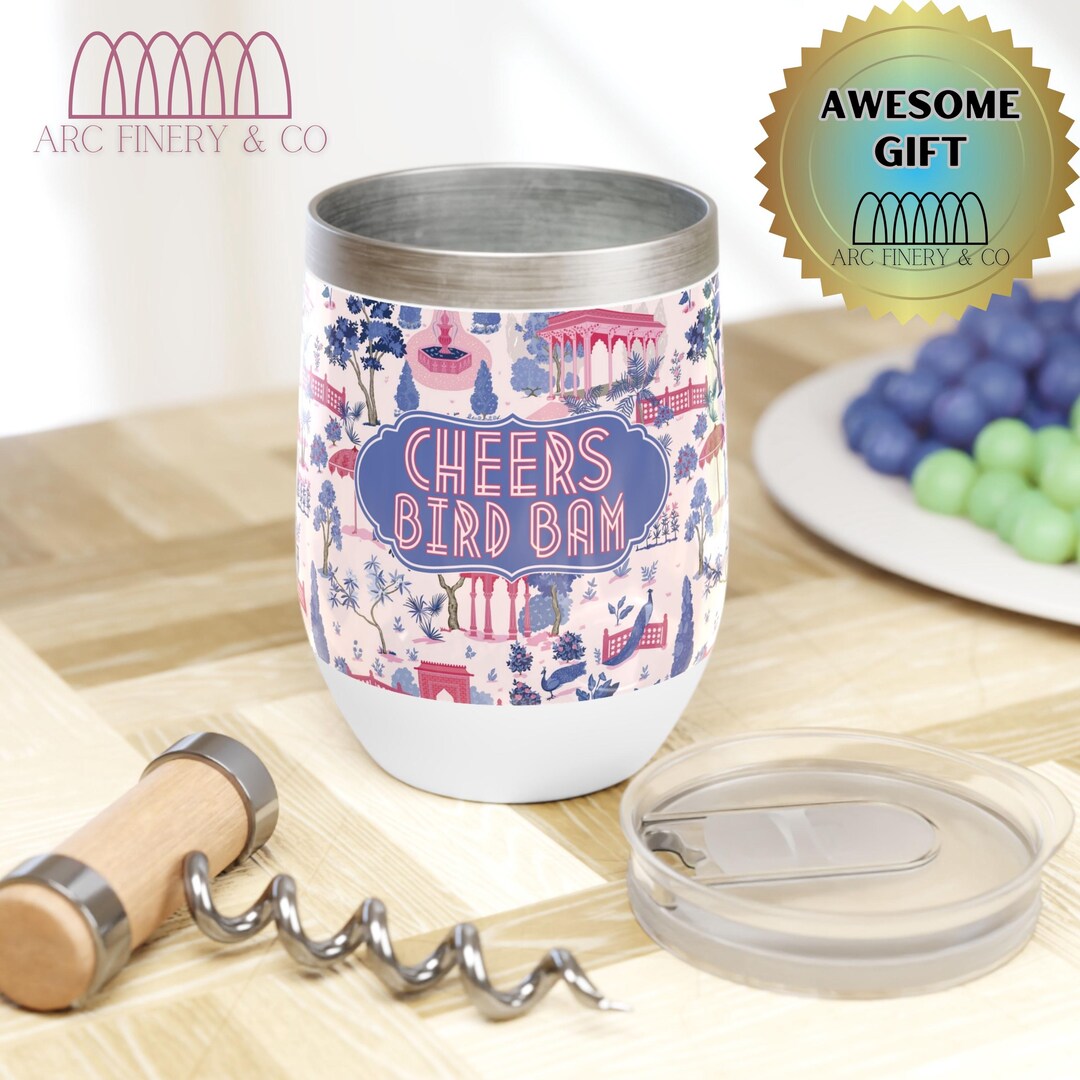 Pink Mahjong Wine Tumbler | Mahjong Game Prize | Mahjong Glass ...