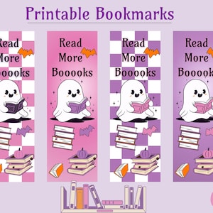 Ghost Bookmarks, Halloween Bookmarks, Printable Bookmarks, Book Lovers ...