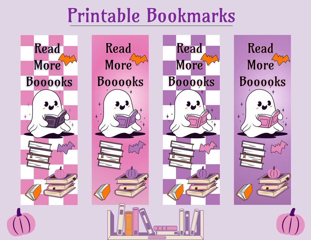 Ghost Bookmarks, Halloween Bookmarks, Printable Bookmarks, Book Lovers ...