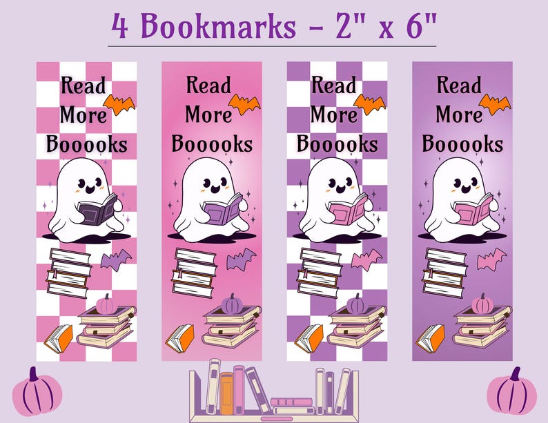 Ghost Bookmarks, Halloween Bookmarks, Printable Bookmarks, Book Lovers ...