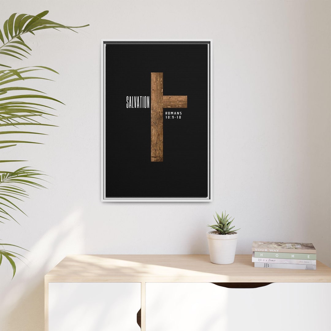 Framed Christian Art Print - 'salvation' Cross Design, Inspirational ...