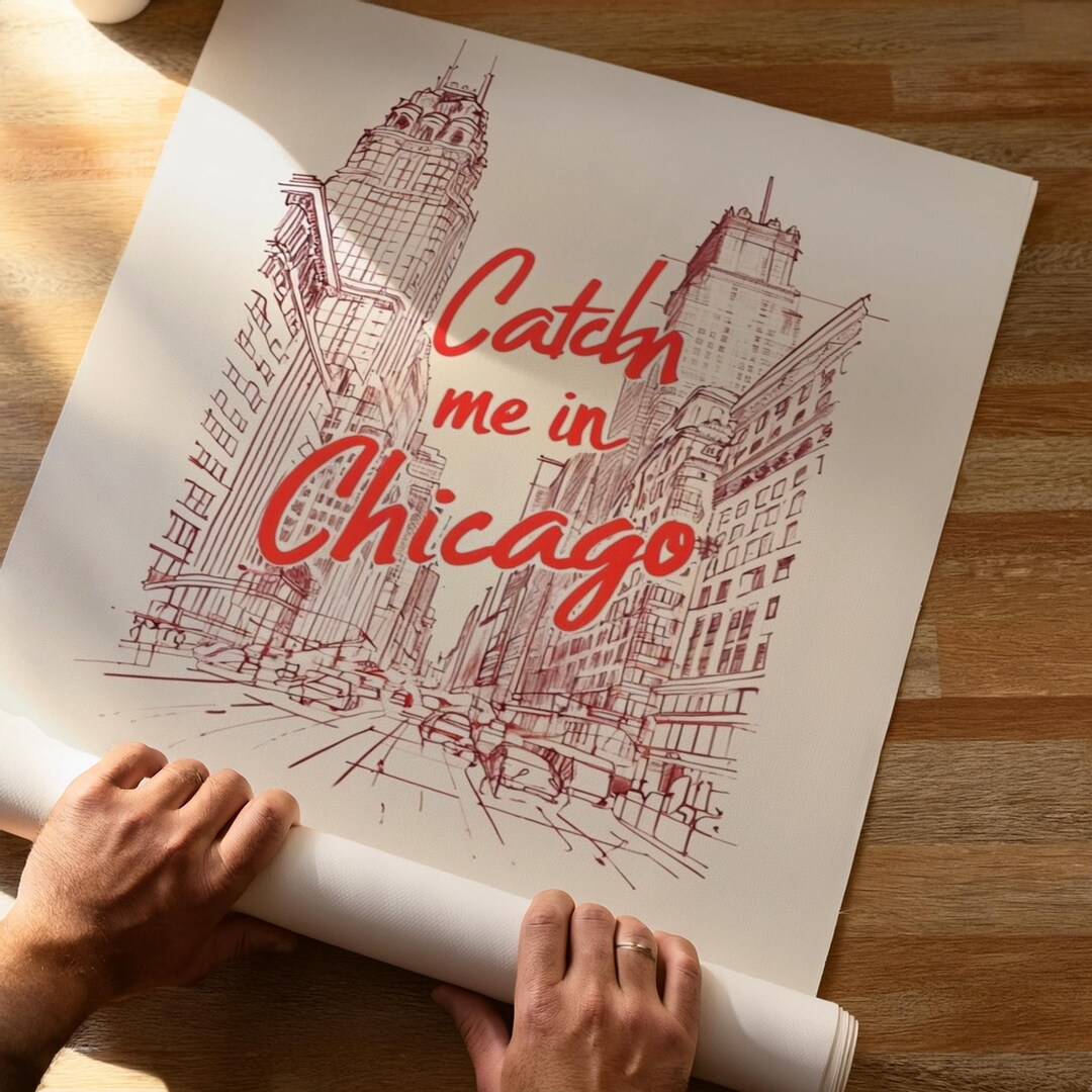 Chicago Art Print, Digital Art Download, See You in Chicago, Retro City ...
