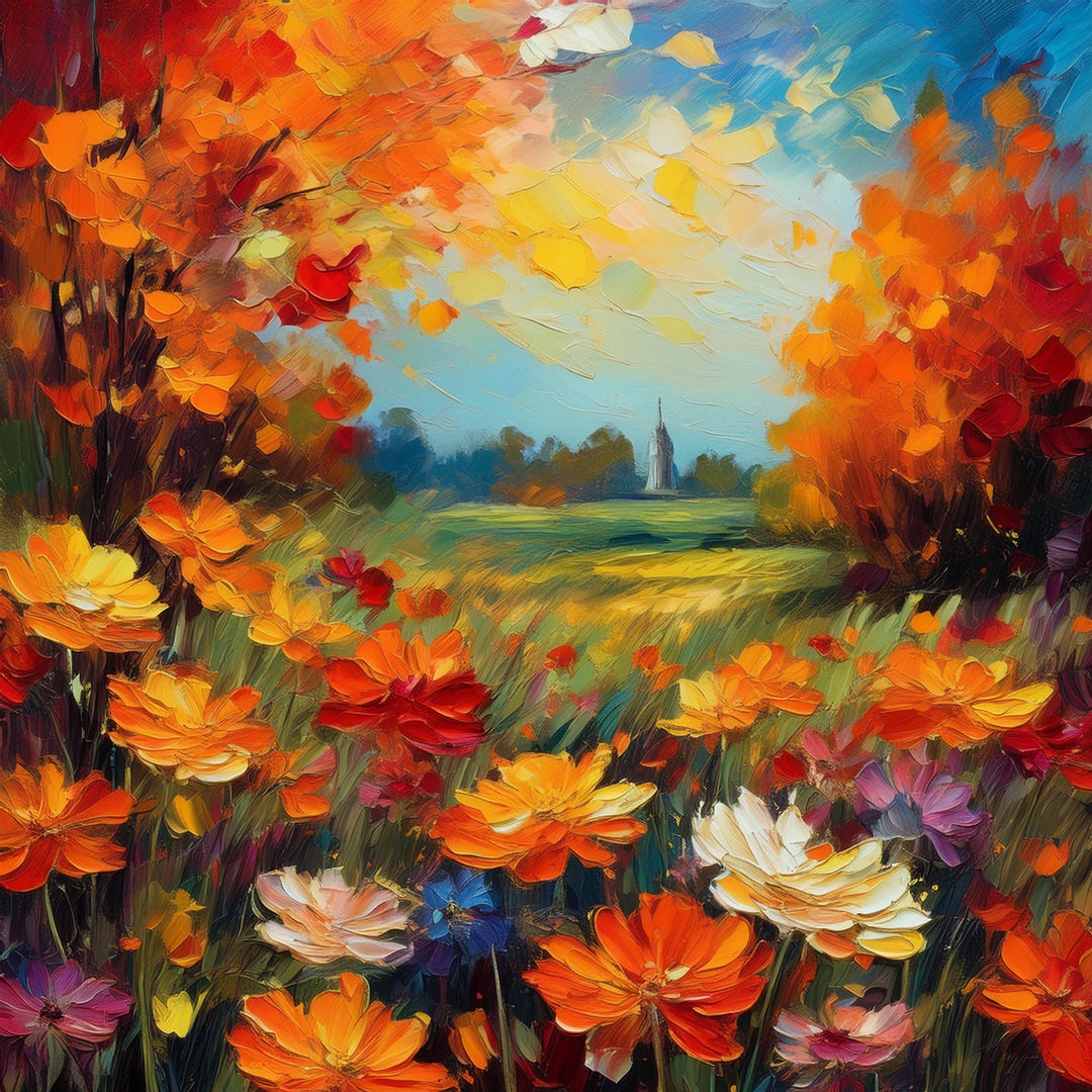 Monet Style Autumn Painting - Etsy