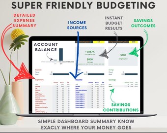 Budget Planner Google Sheet/excel Monthly Budget Spreadsheet Paycheck ...