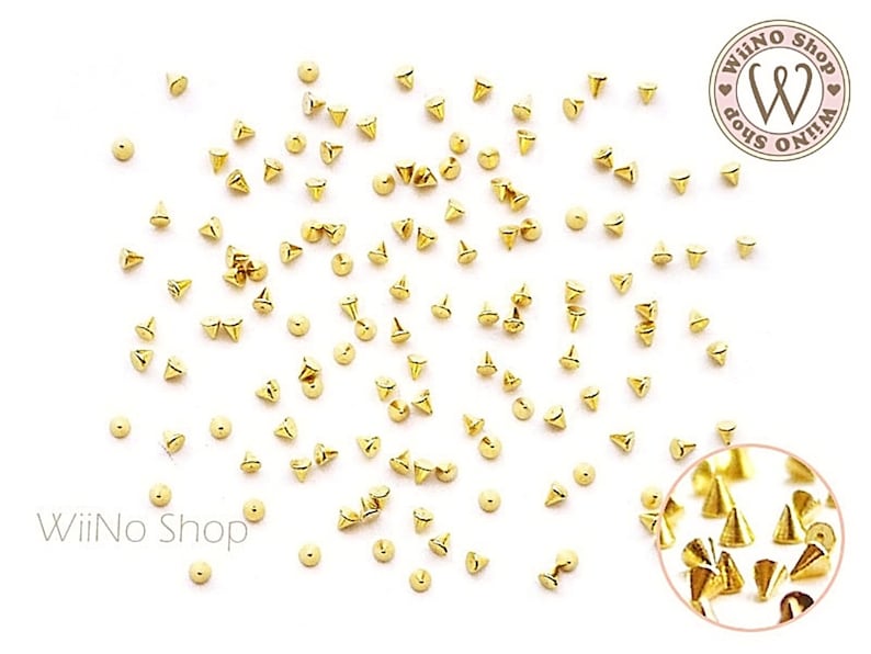 1.5mm 2mm Gold Mini Spikes Nail Art Metal Studs - 20 Pcs - Etsy