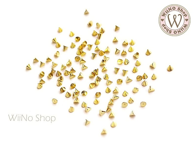 1.5mm 2mm Gold Mini Spikes Nail Art Metal Studs - 20 Pcs - Etsy