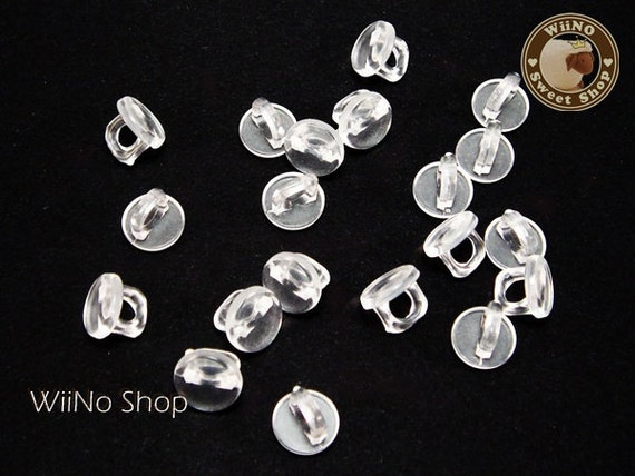Items similar to 8mm Clear Acrylic Button Shanks for Cabochons ...