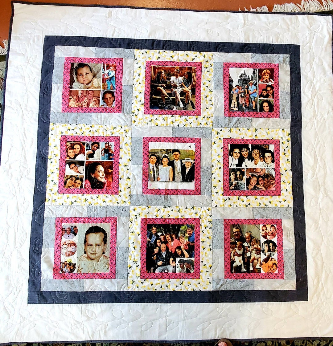Family Photo Memory Quilt Grandchild, Anniversary, Birthday, Pets ...