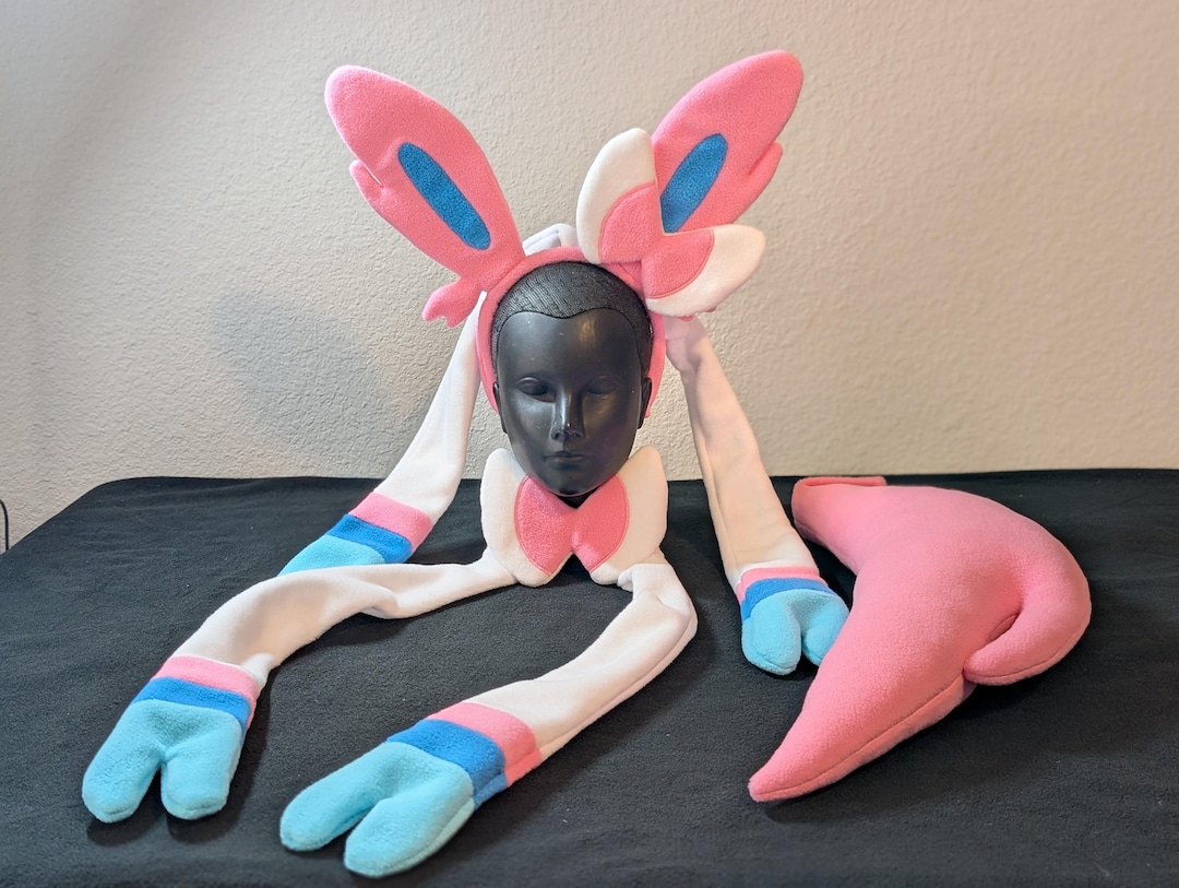 Sylveon Ears, Tail and Neck Bow Cosplay - Etsy