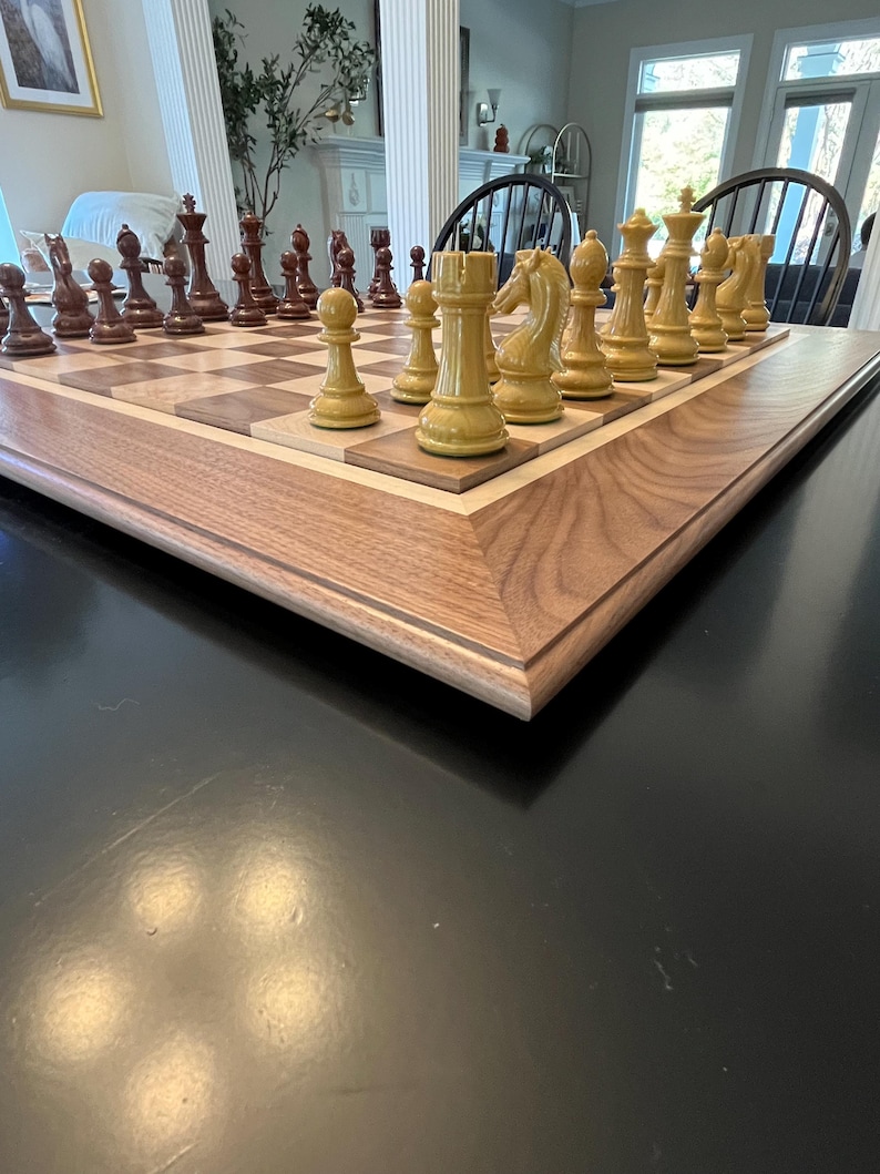 Hardwood Chess Board (hard Maple & Black Walnut) - Etsy