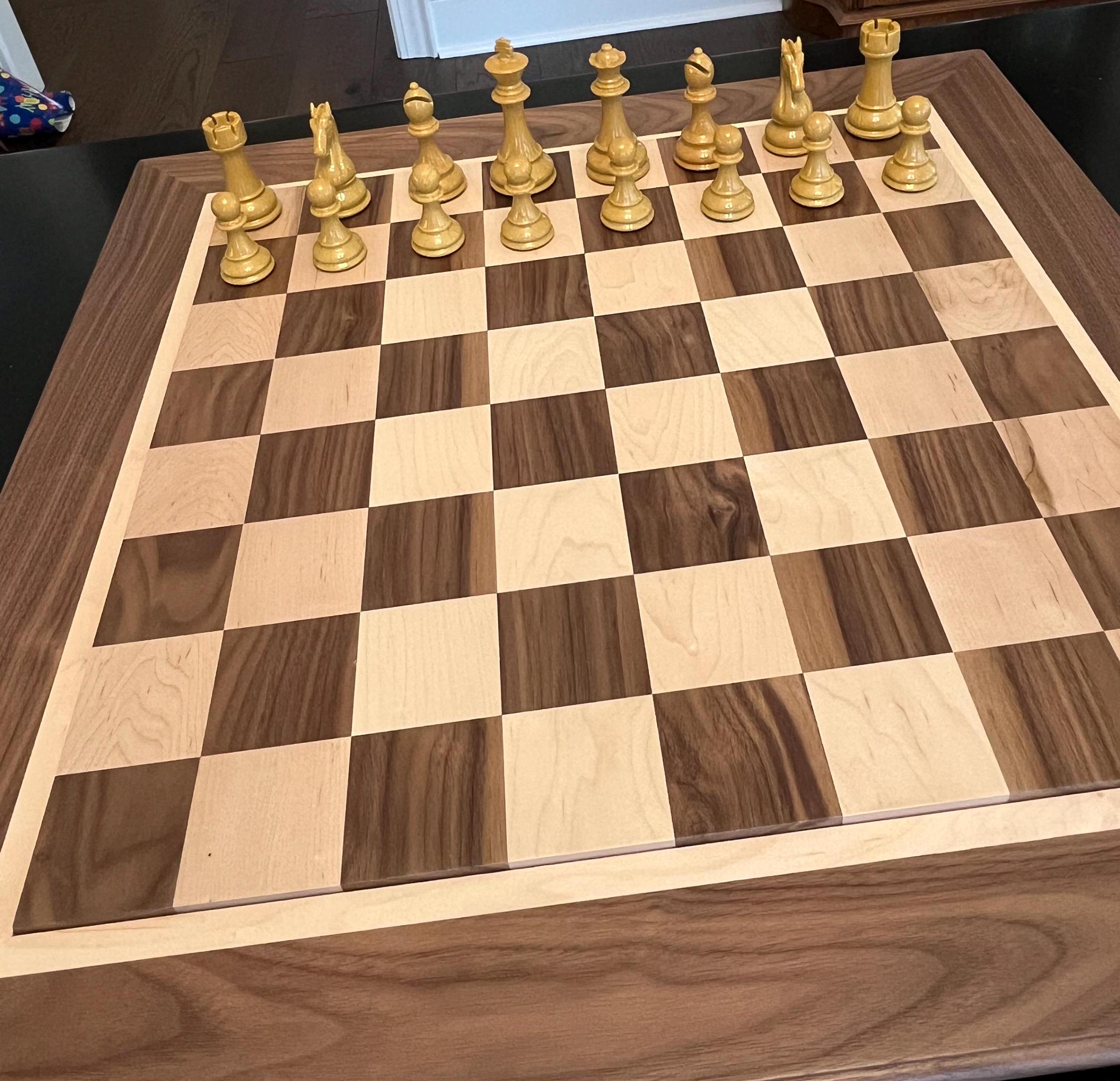 Hardwood Chess Board (hard Maple & Black Walnut) - Etsy