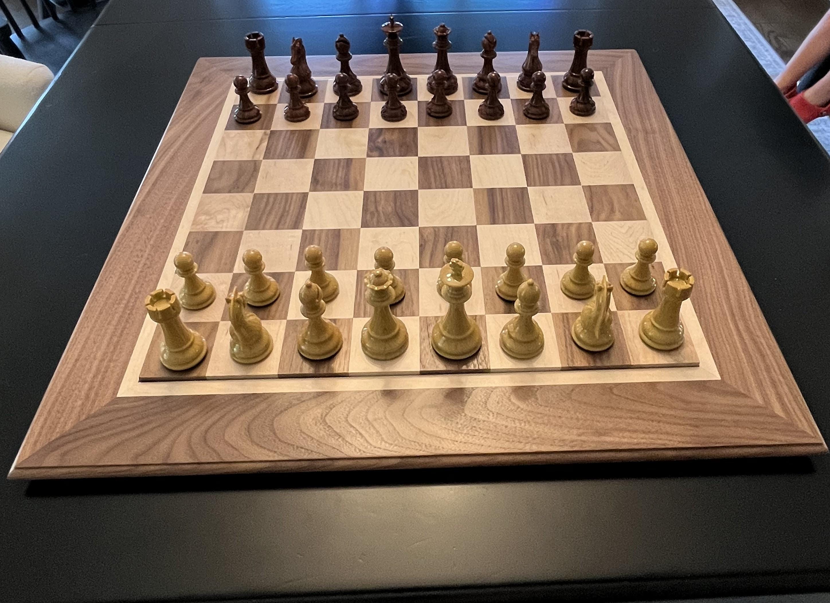Hardwood Chess Board (hard Maple & Black Walnut) - Etsy