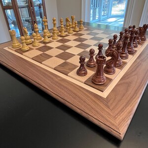 Hardwood Chess Board (hard Maple & Black Walnut) - Etsy
