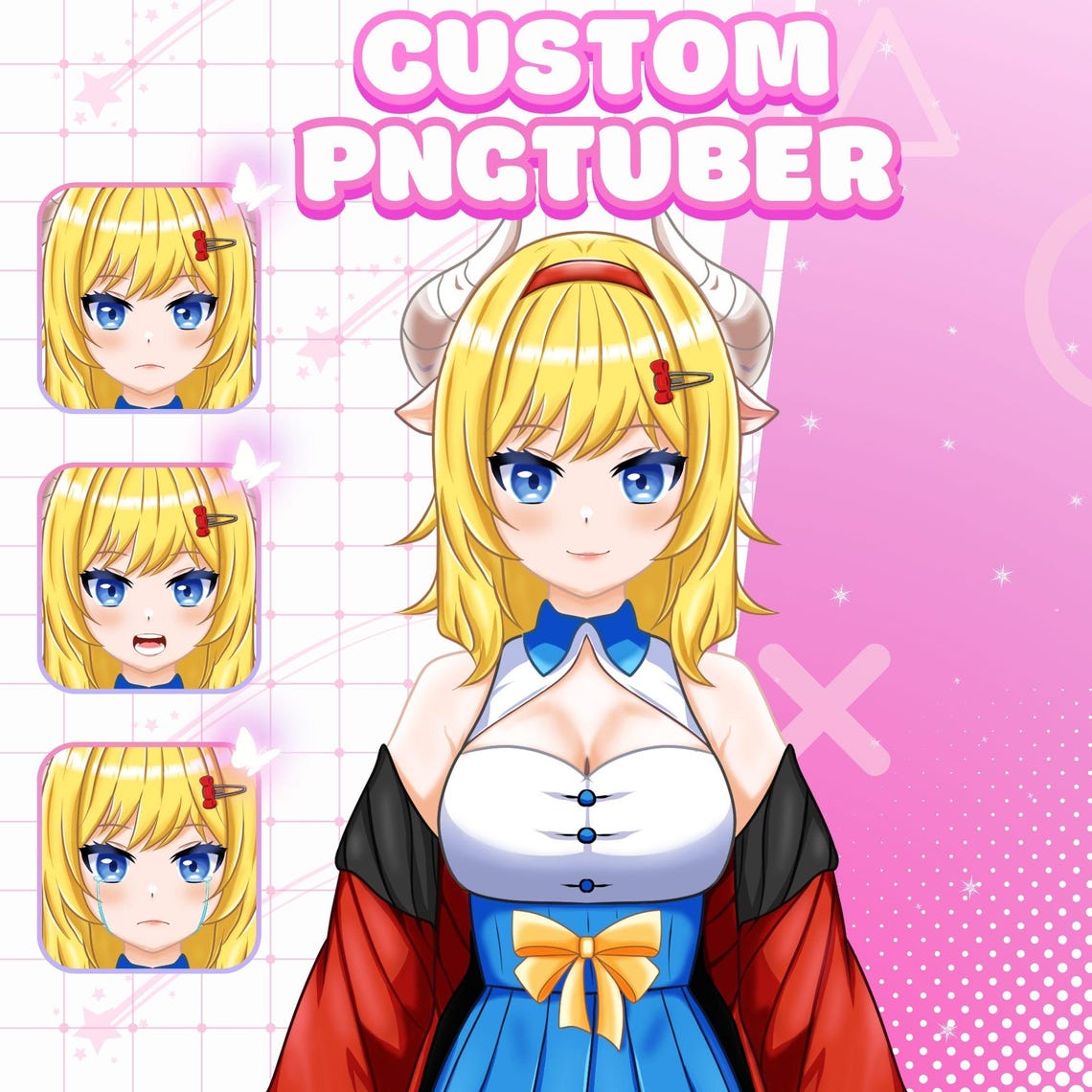 Custom Pngtuber Character, Pngtuber Design, Pngtuber Anime, Pngtuber ...
