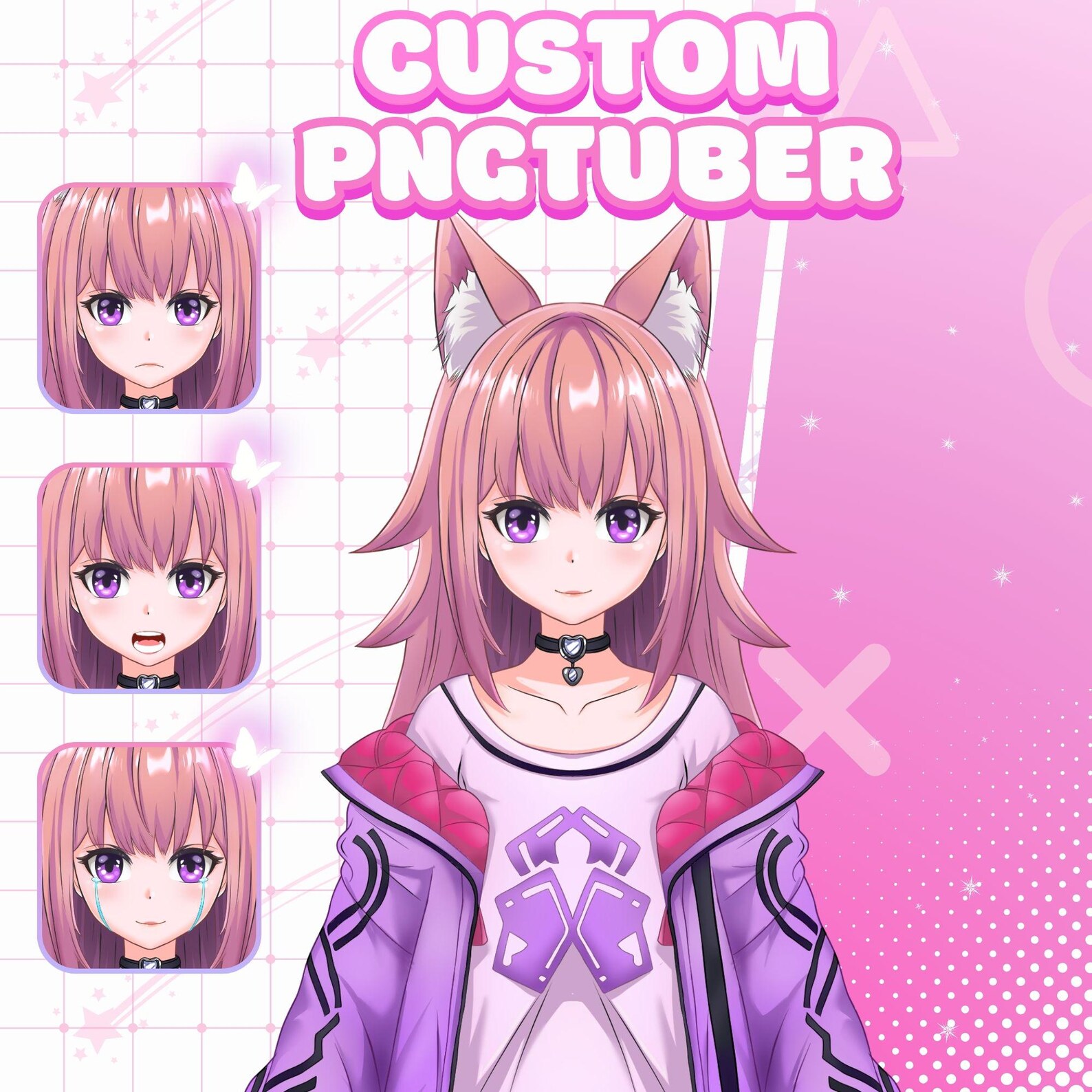 Custom Pngtuber Model, Pngtuber Character, Pngtuber Avatar, Pngtuber ...