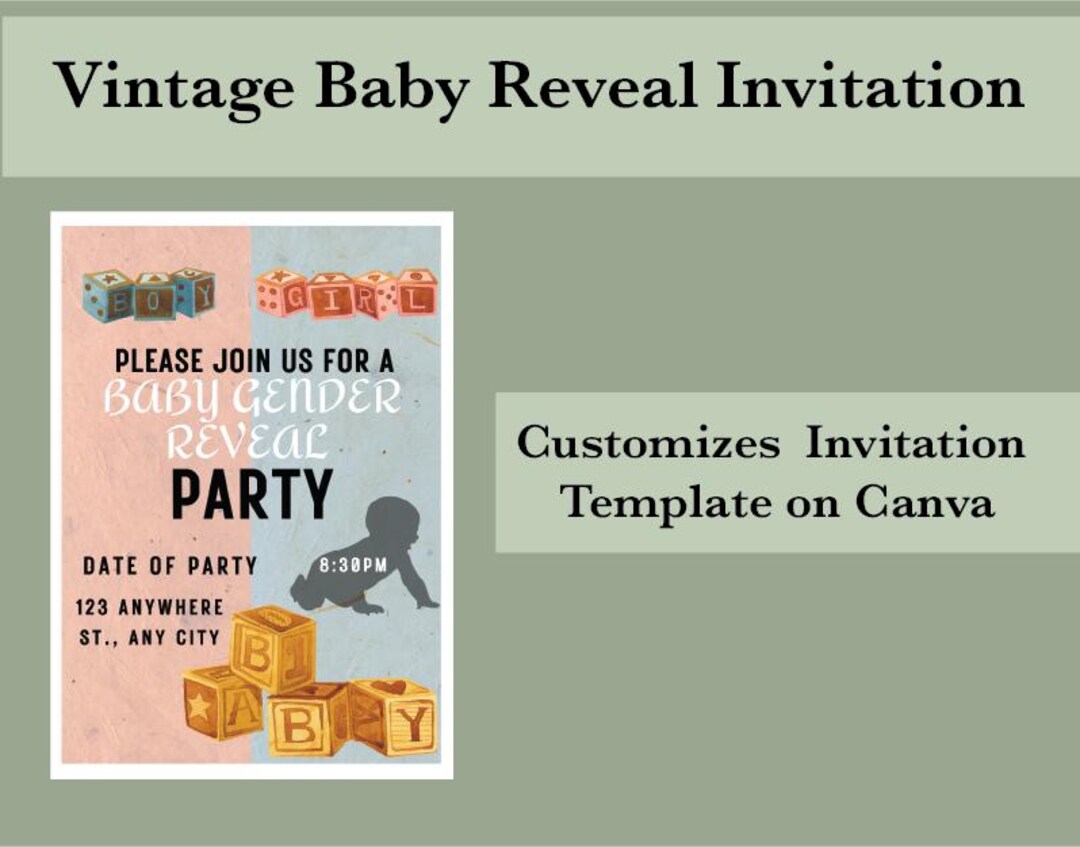 Vintage Baby Revival Invitation Canva Template - Etsy