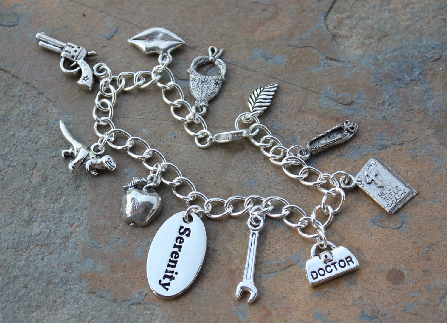 Firefly Charm Bracelet - Shiny - Serenity, Mal, Simon, Wash, Kaylee ...