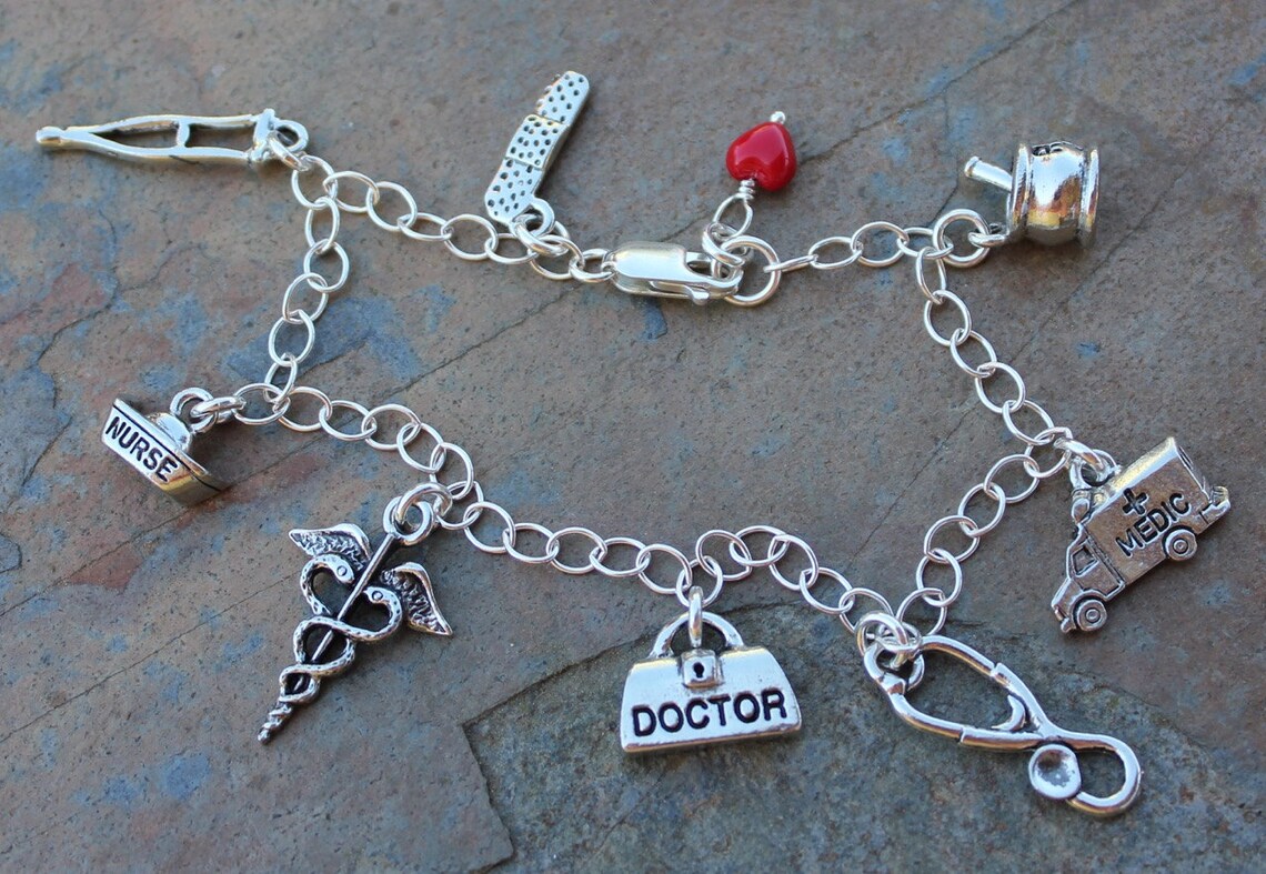 Medical Professional Charm Bracelet -pewter Medical Themed Charms on ...