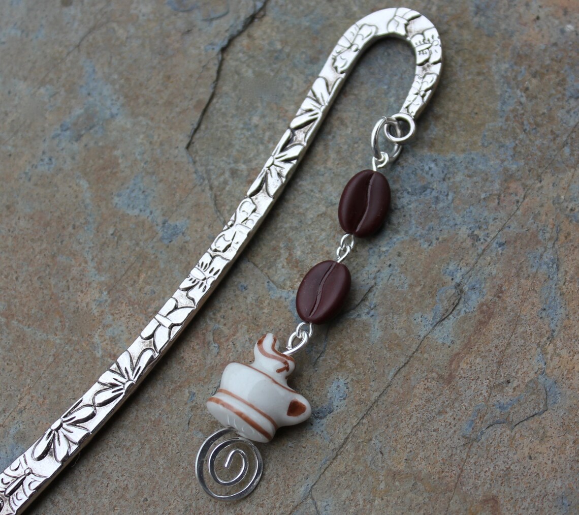 Coffee Break Bookmark With Coffee Beans & Steaming Mug O' Java -great ...
