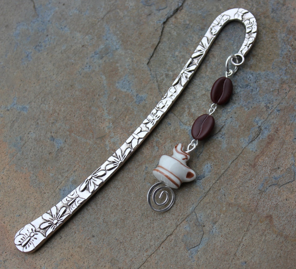 Coffee Break Bookmark With Coffee Beans & Steaming Mug O' Java -great ...