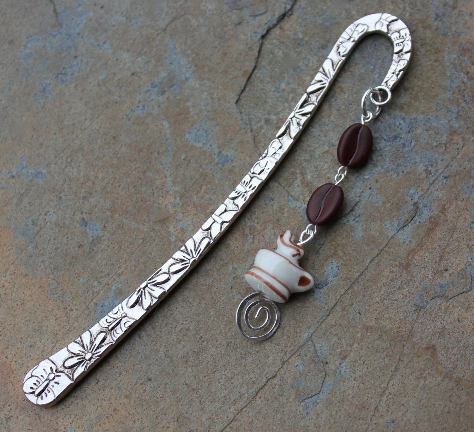 Coffee Break Bookmark With Coffee Beans & Steaming Mug O' Java -great ...