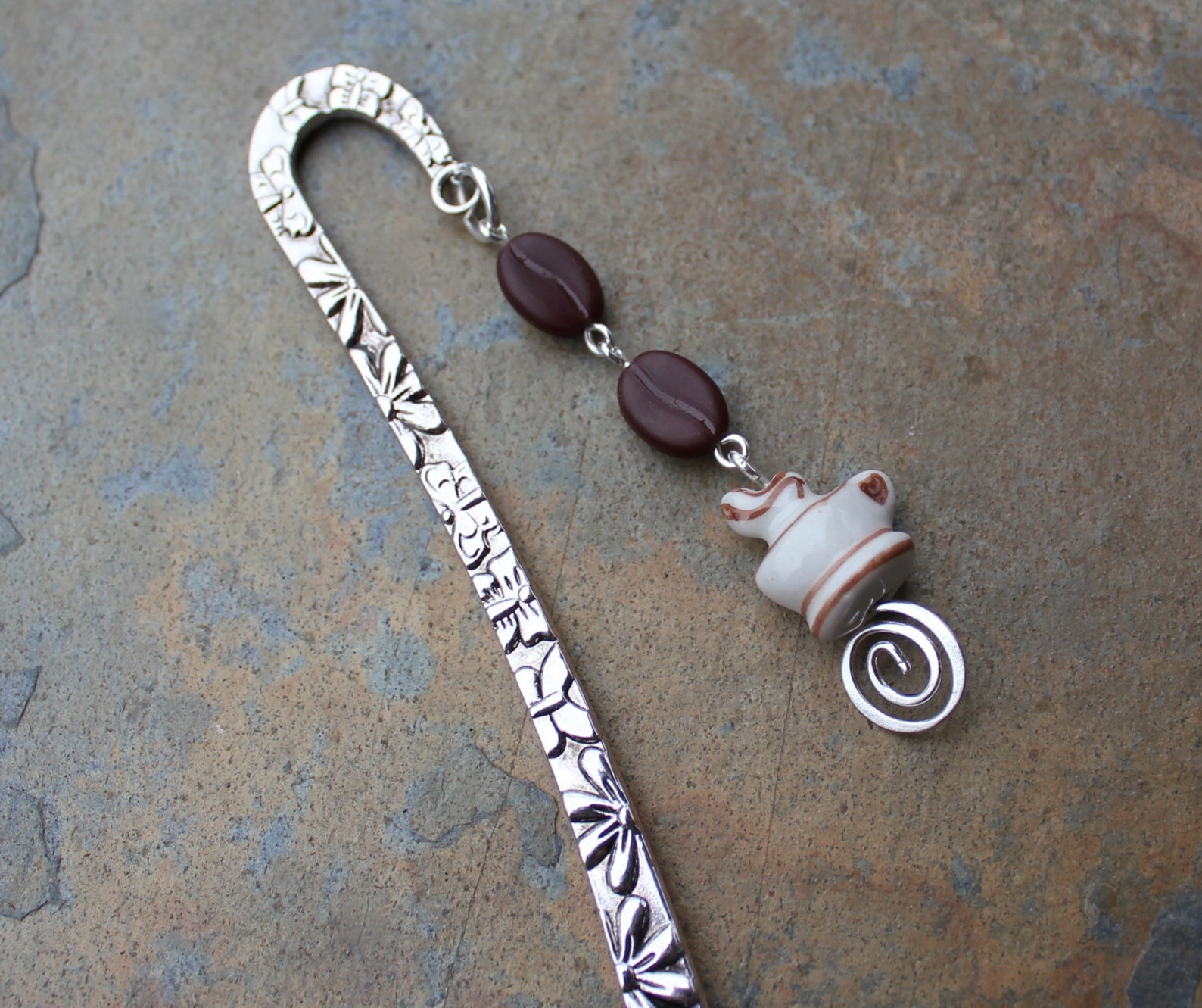 Coffee Break Bookmark With Coffee Beans & Steaming Mug O' Java -great ...