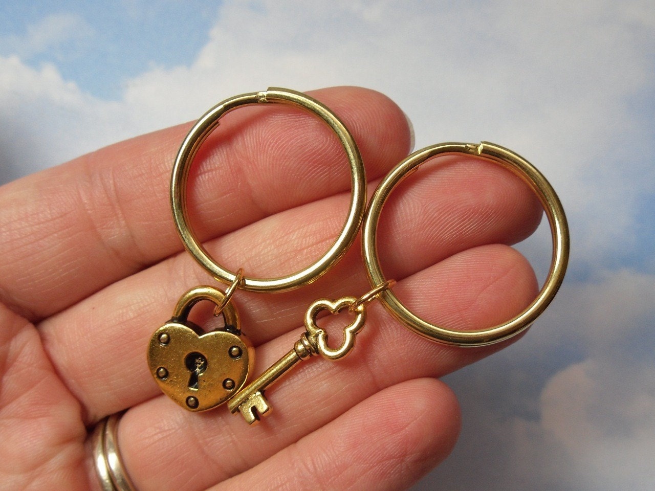 Key to My Heart Keychains- 22k Gold- for Friends, Couples, Love ...