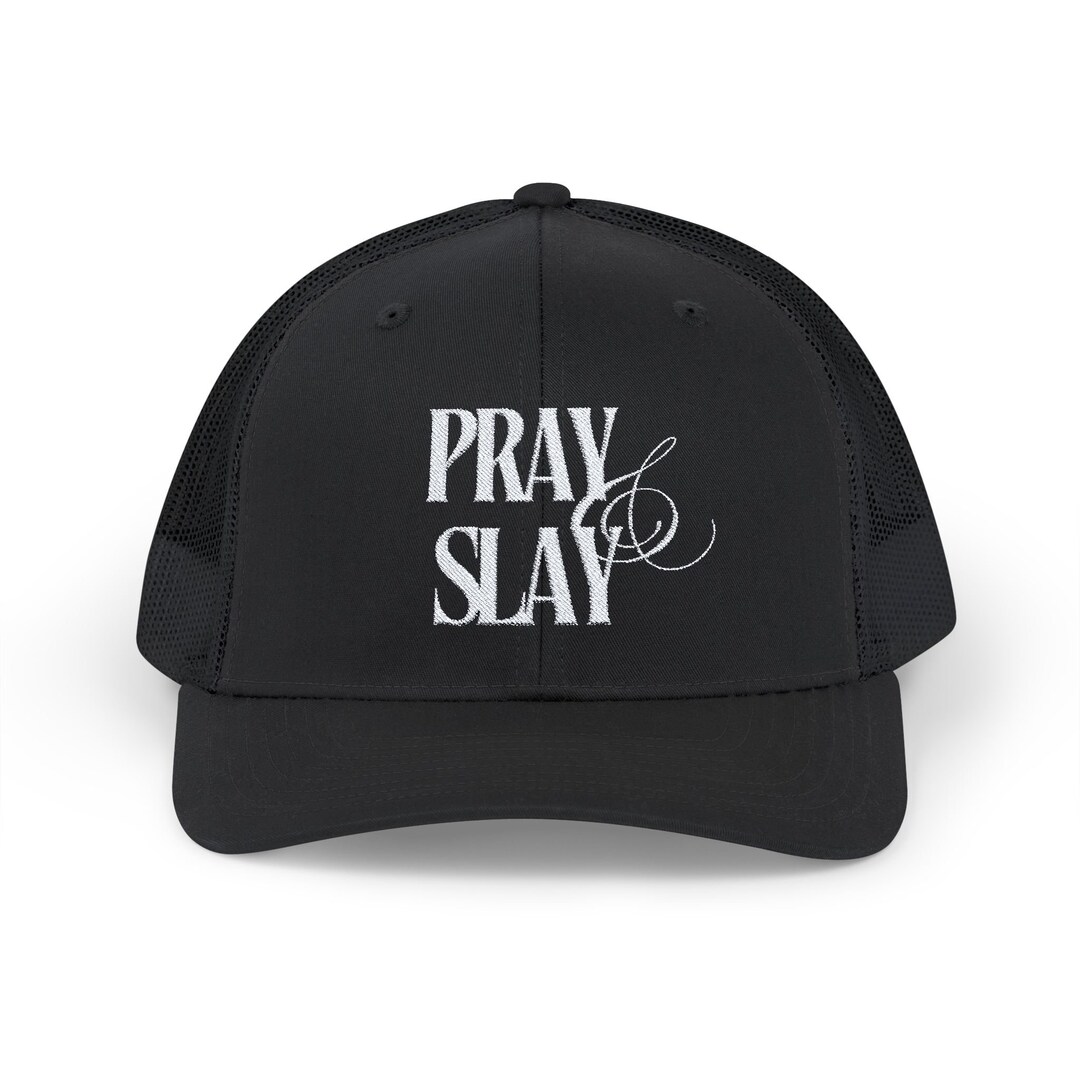 Pray & Slay Embroidered Trucker Hat: Edgy Christian Cap - Etsy