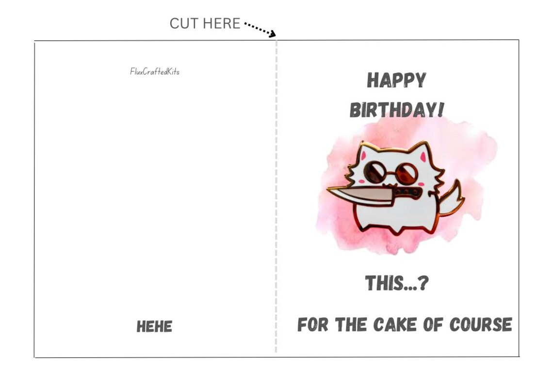Cat Digital Birthday Card | Funny Cat Digital Birthday Card | White Cat ...