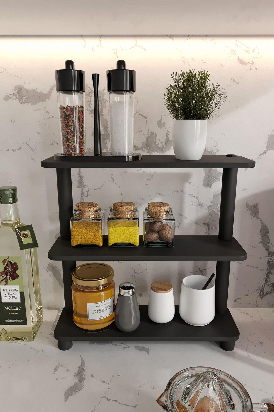 Wooden Shelf for Spices / Kitchen Decor / Wooden Decor / Wooden ...