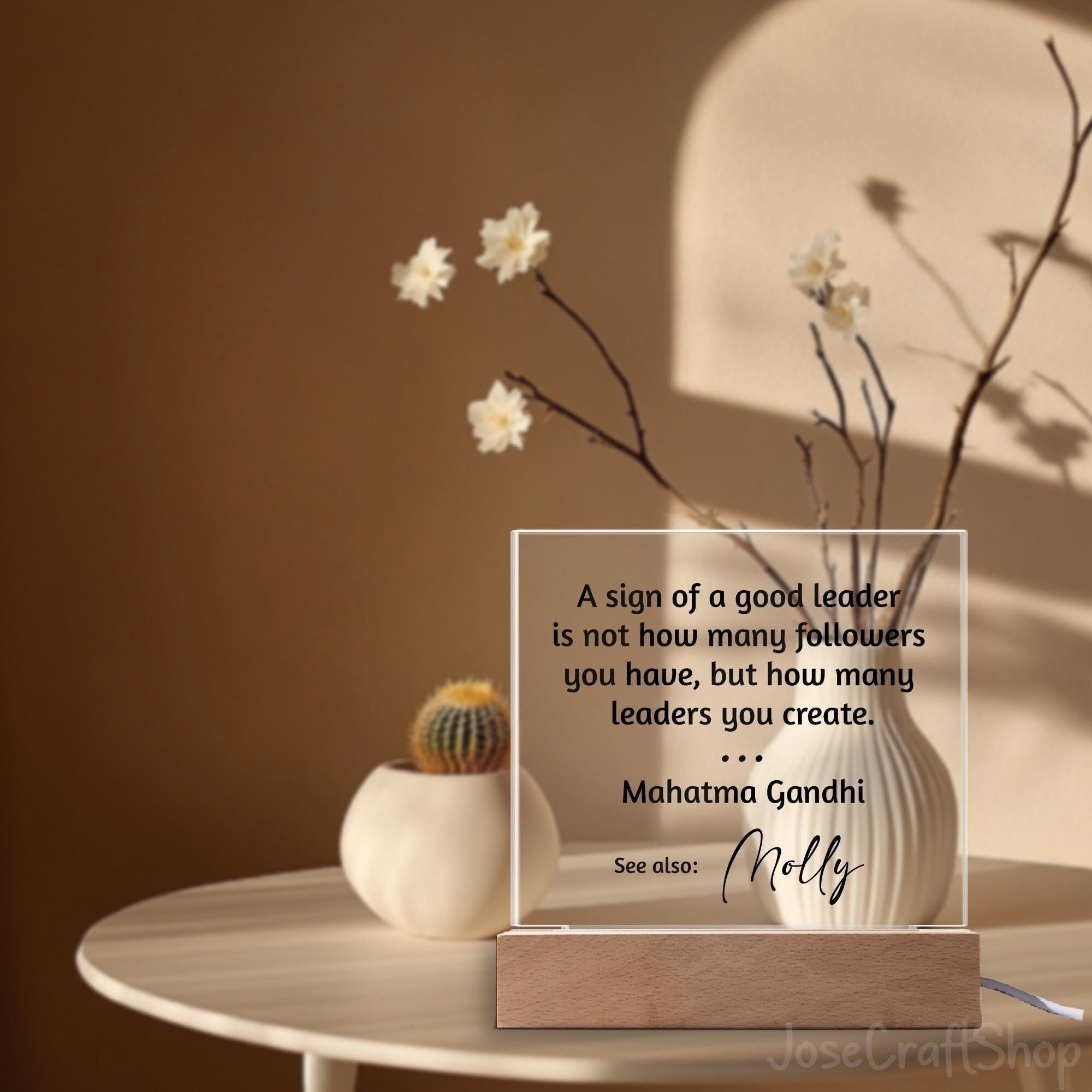 Personalized LED Acrylic Plaque Inspirational Leadership Quote by ...