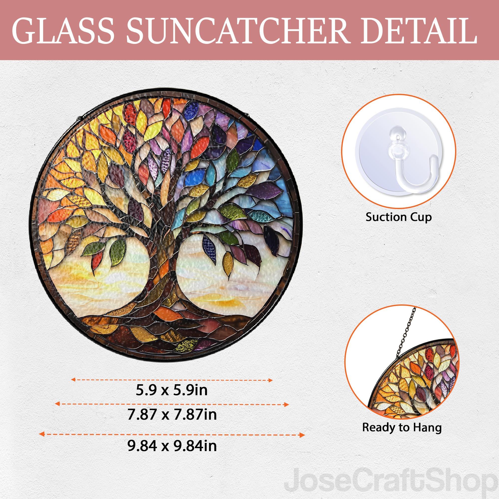 Tree of Life Stained Glass Suncatcher, Tree of Life Light Window ...