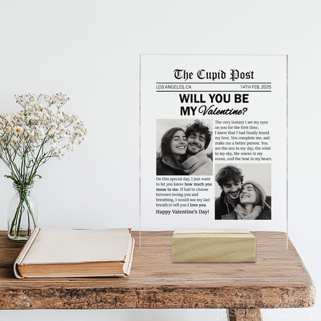 Personalized Couple Poster Valentine Plaque, Will You Be My Valentine ...