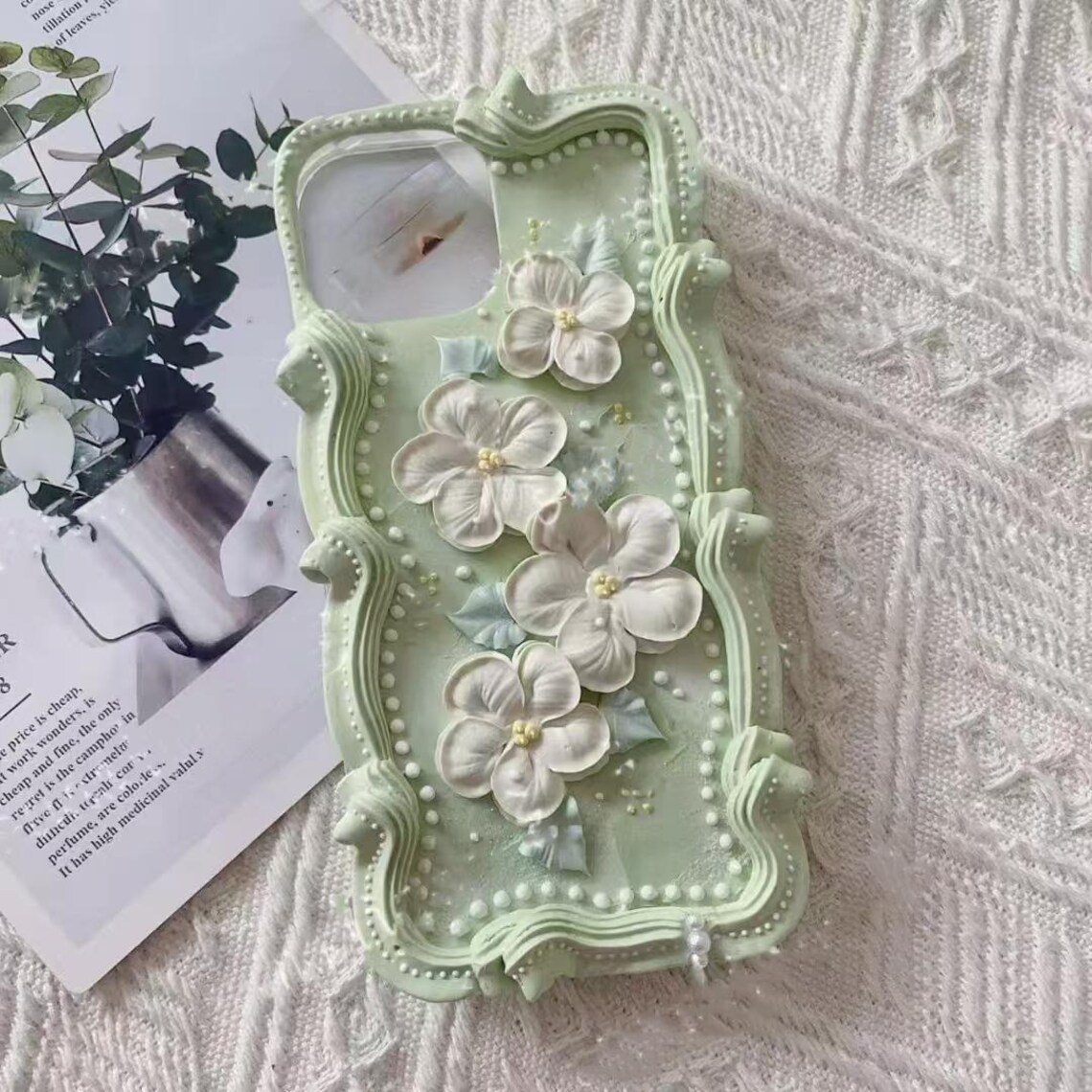 Phone Case|handmade Phone Case|custom Phone Cover|3d Cream Phone Case ...
