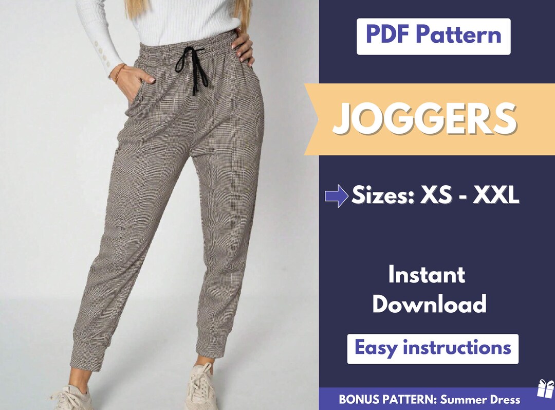 Joggers Sewing Pattern | XS- XXL | Trousers Sewing Pattern | Easy ...