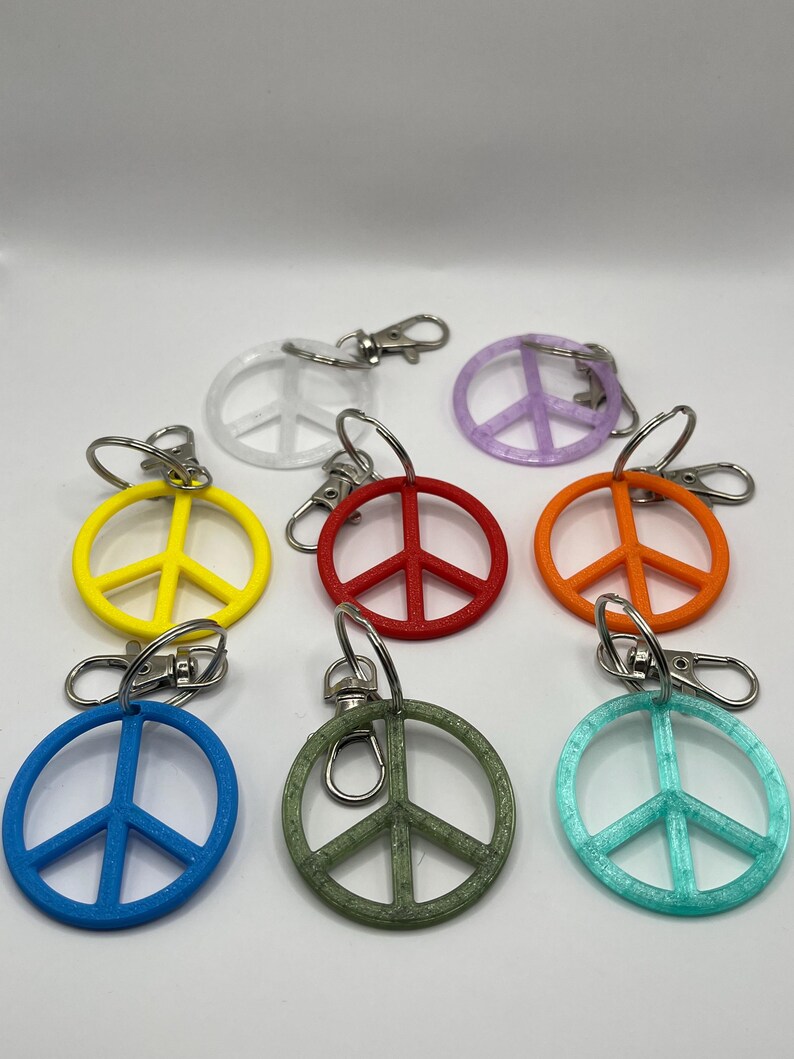 Peace Sign Keychain I Custom Keychain Design I 3D Printed Keychain I ...