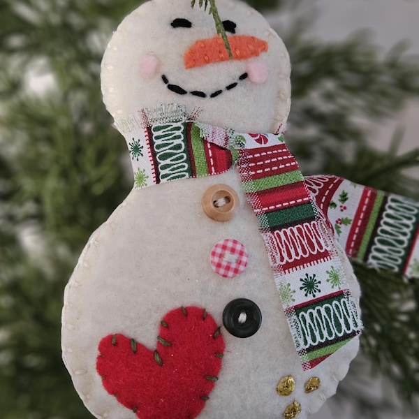 Christmas Felted Snowman - Etsy