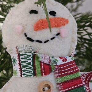 Felt Snowman Christmas Ornament: Handmade Holiday Decor - Etsy