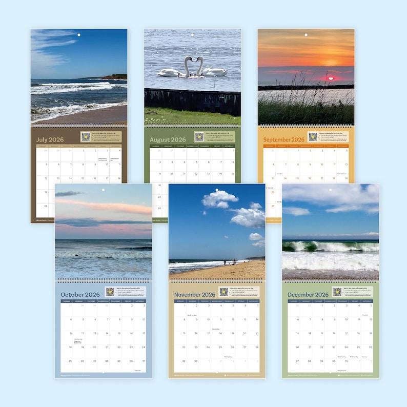 2026 Ocean Therapy Calendar | AR Interactive Nature Wall Art | Relaxing ...