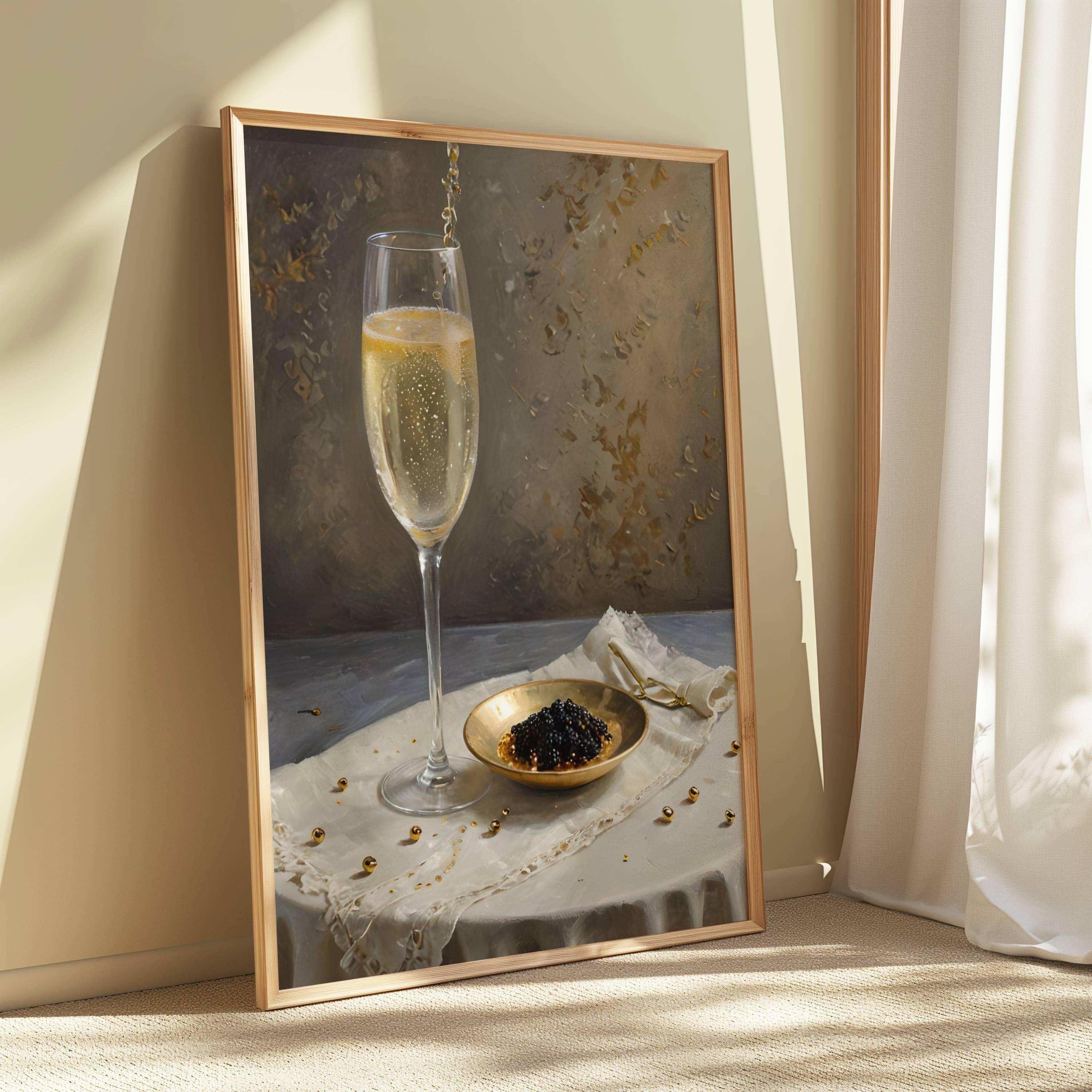 Champagne and Caviar | Cute Quirky Whimsical | Cocktail Art Bar Cart ...