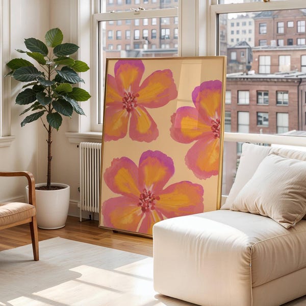 California Poppy Flower Market Art Print, California Poppy Wall Art ...