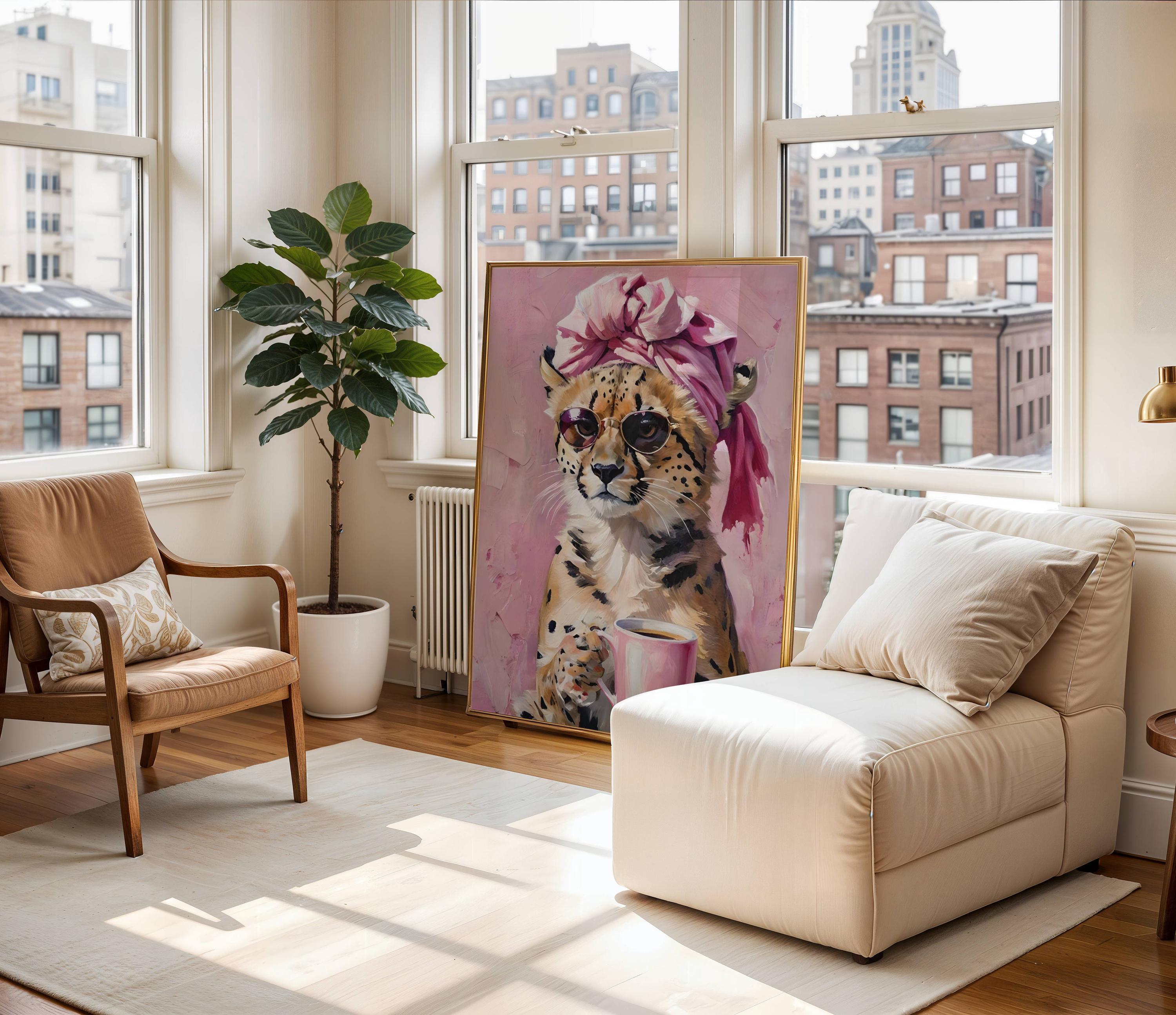 Leopard Cheetah Rolled Posters, Wall Decor, Animal Art Prints, Coffee ...