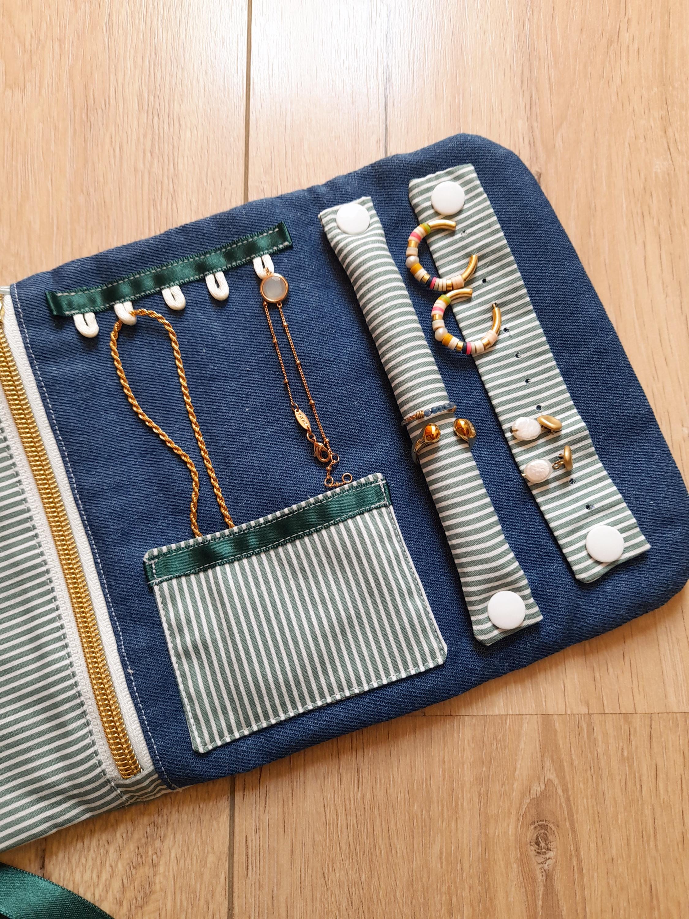 Handmade Travel Jewelry Roll | Compact Jewelry Organiser With Ring ...