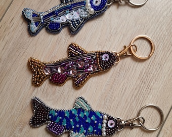 Beaded Sardine Keychain - Etsy
