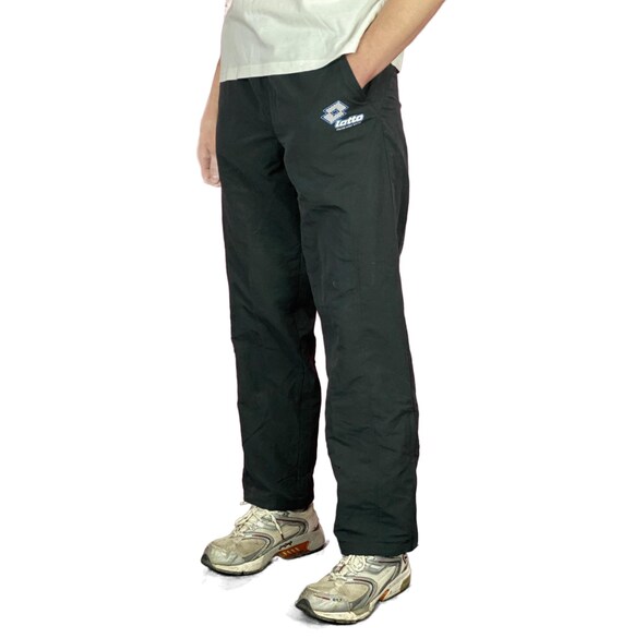 Lotto Vintage Men s Track Pants M Black Polyester Etsy