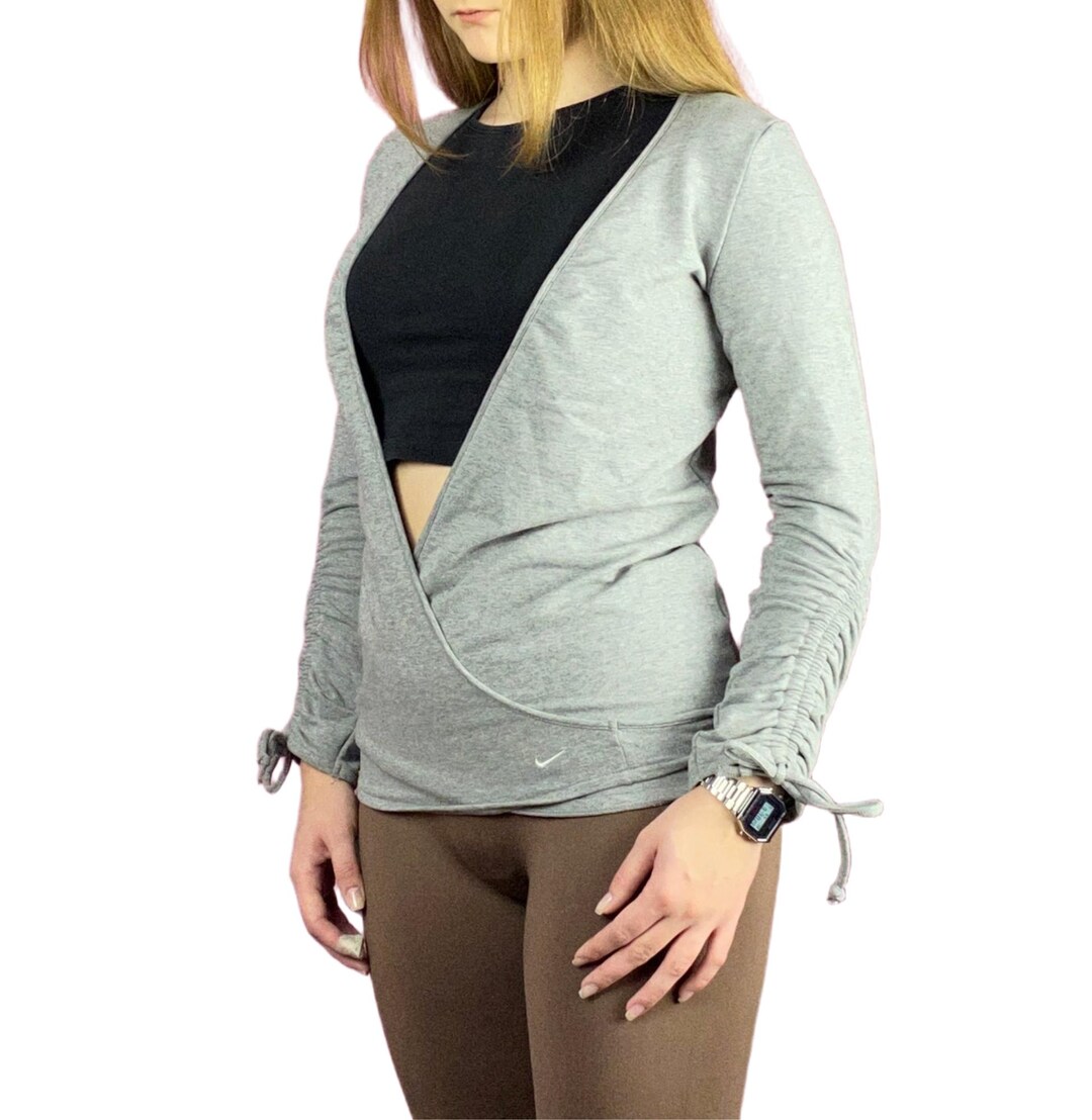 Nike Vintage Women's Open Front Sweatshirt - XS Grey Cotton Blend - Etsy