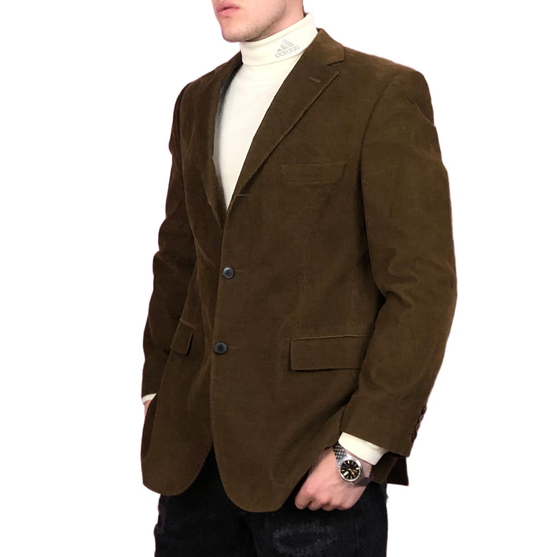 Hugo Boss Vintage Men's Corduroy Blazer Jacket - L Brown Cotton - Etsy