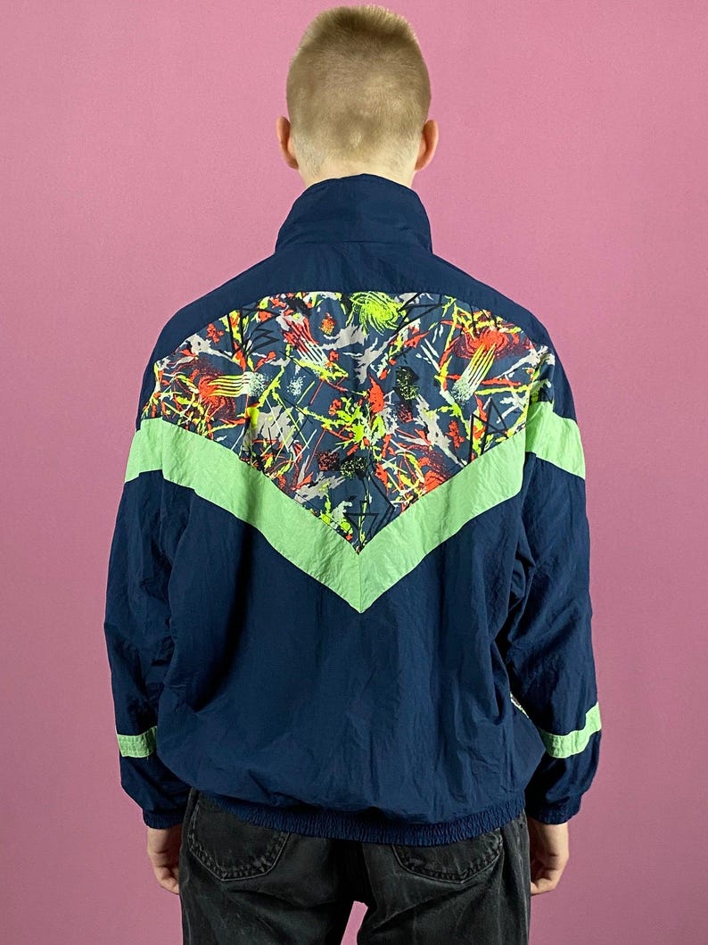 90s Flagship Vintage Men's Windbreaker Jacket - L Multicolor Nylon - Etsy